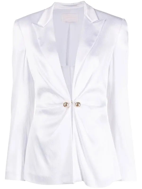 GENNY Single-breasted Blazer - White