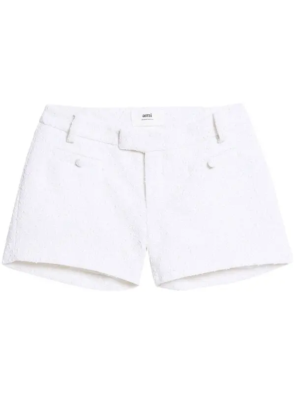 AMI Paris Tweed Tailored Shorts - White