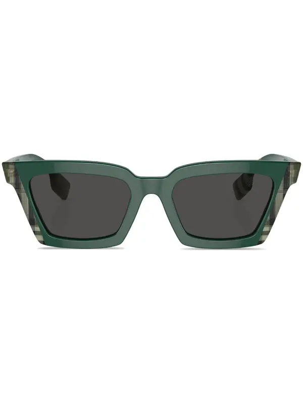Burberry Check-print Sunglasses - Green