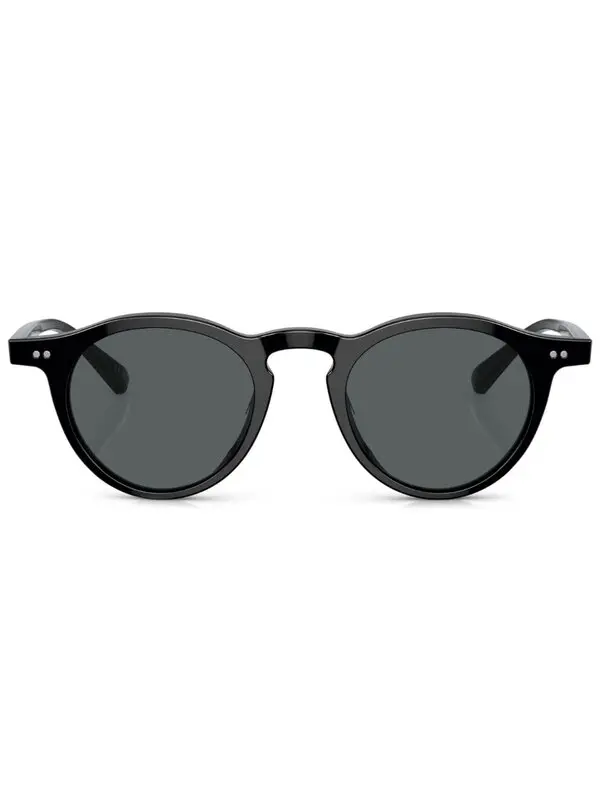 Oliver Spencer Square Round Sunglasses - Black