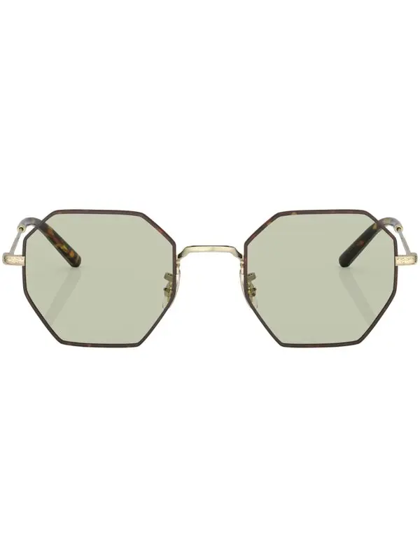 Oliver Spencer Tortoiseshell Octagonal Sunglasses - Gold
