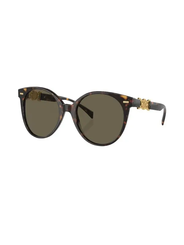 Versace Tortoiseshell Round Frame Sunglasses - Brown