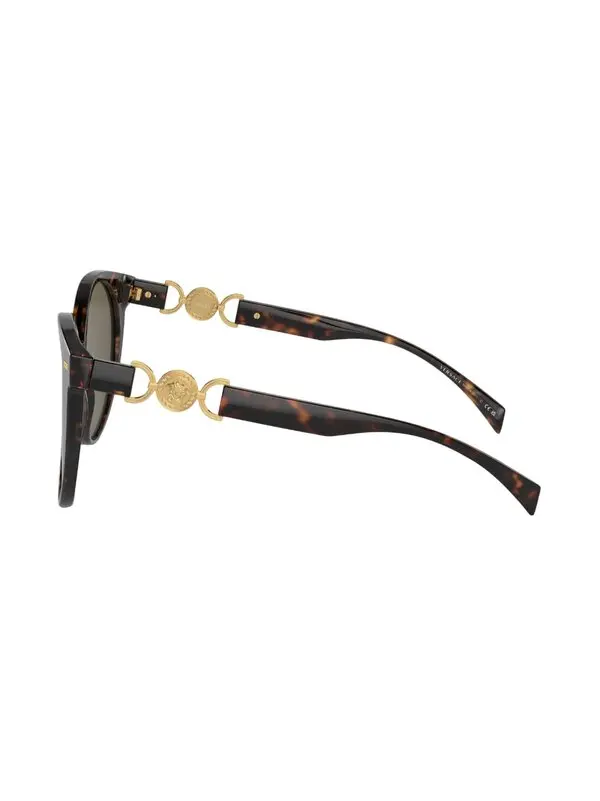 Versace Tortoiseshell Round Frame Sunglasses - Brown