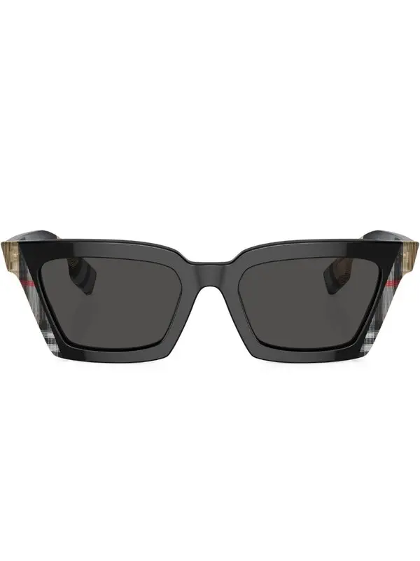 Burberry Check-print Sunglasses - Black