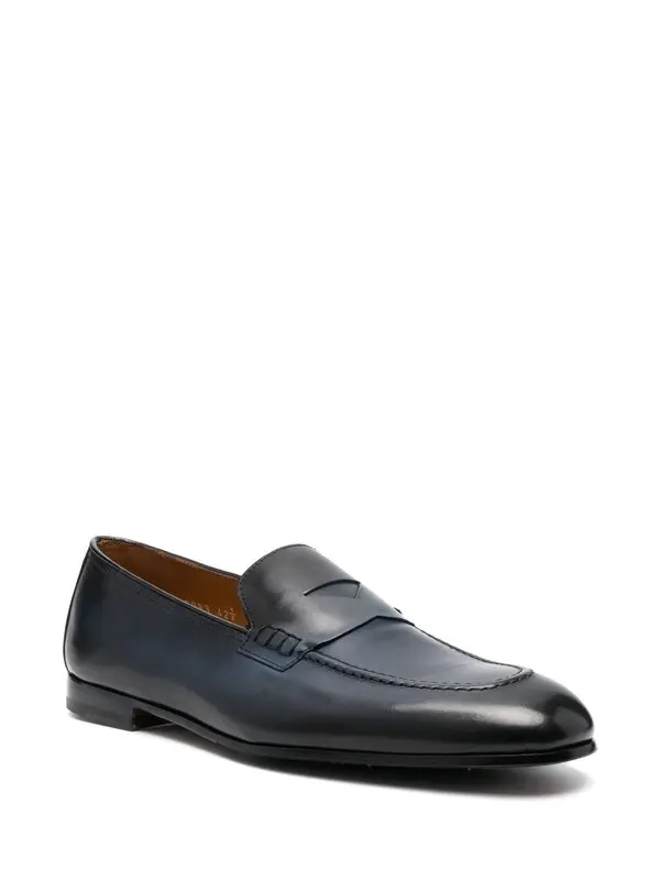 DOUCAL'S Flat Leather Loafers - Blue