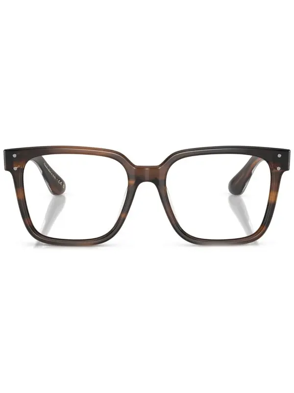 Oliver Spencer Square-frame Eyeglasses - Brown