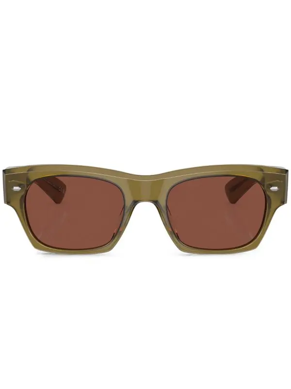 Oliver Spencer Kasdan Rectangle-frame Sunglasses - Green