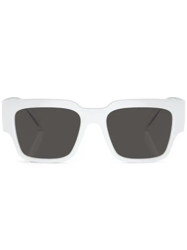 Dolce & Gabbana Logo-print Square-frame Sunglasses - White