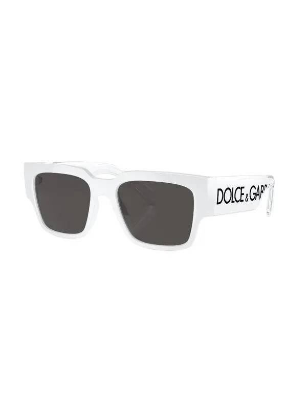 Dolce & Gabbana Logo-print Square-frame Sunglasses - White