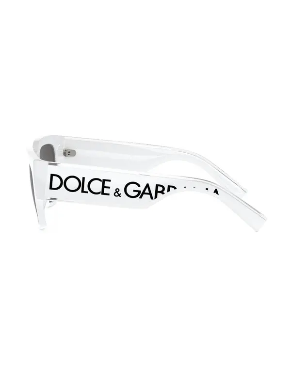 Dolce & Gabbana Logo-print Square-frame Sunglasses - White