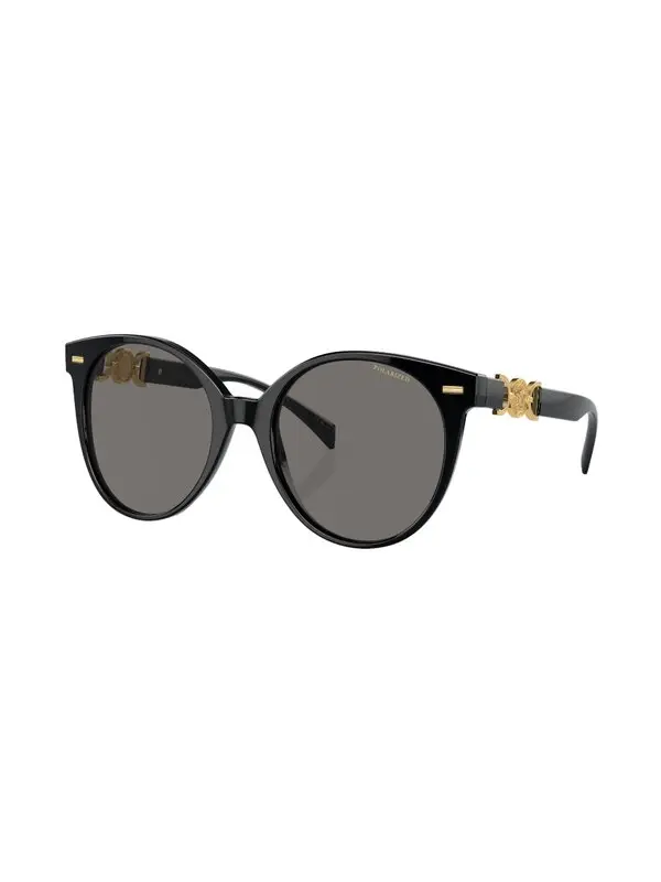 Versace Logo-plaque Round-frame Sunglasses