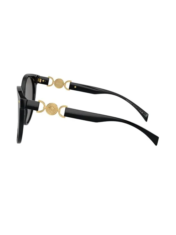 Versace Logo-plaque Round-frame Sunglasses