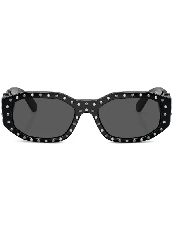 Versace Biggie Stud-embellished Sunglasses - Black