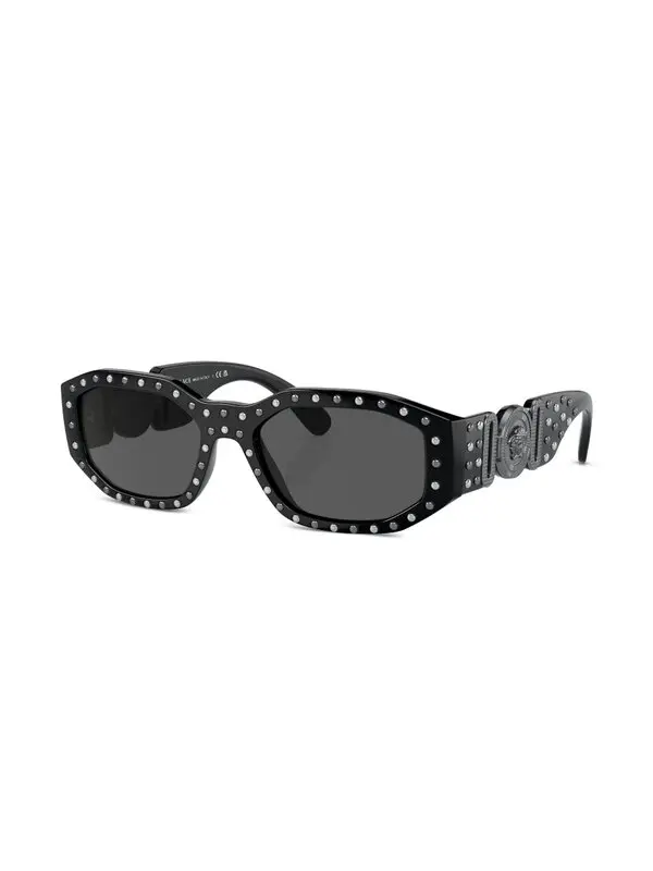 Versace Biggie Stud-embellished Sunglasses - Black