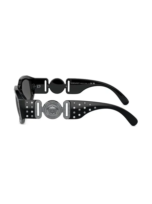 Versace Biggie Stud-embellished Sunglasses - Black