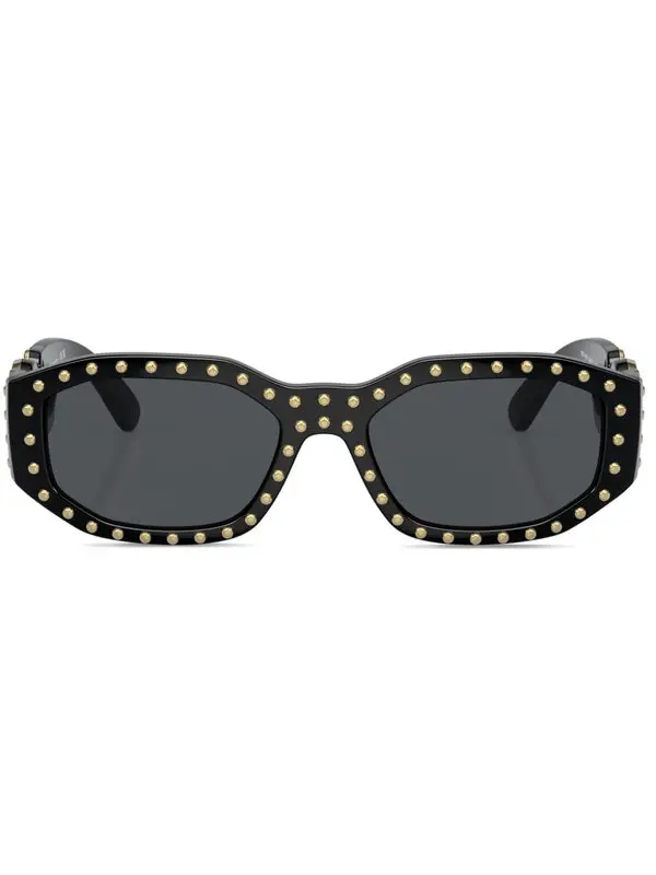 Versace Biggie Stud-embellished Sunglasses - Black