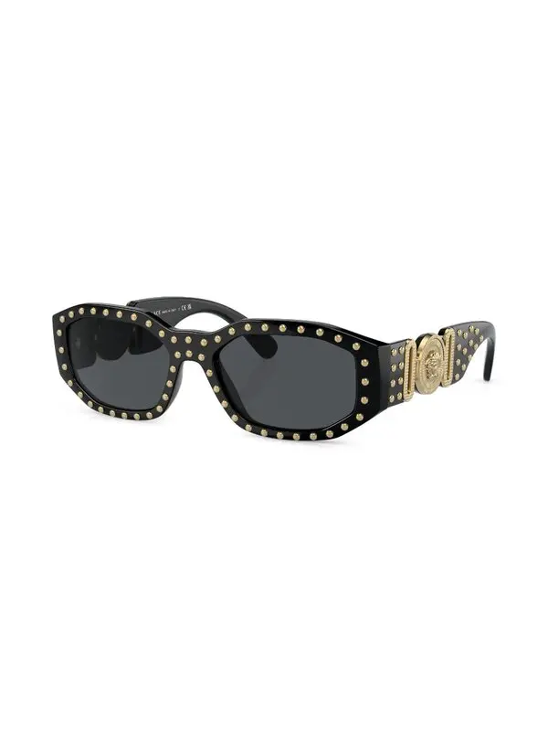 Versace Biggie Stud-embellished Sunglasses - Black