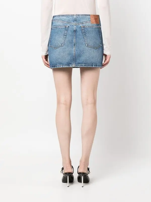 Y/project Belted Denim Miniskirt