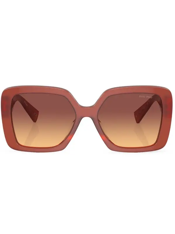 Miu Miu Logo-plaque Sunglasses - Red
