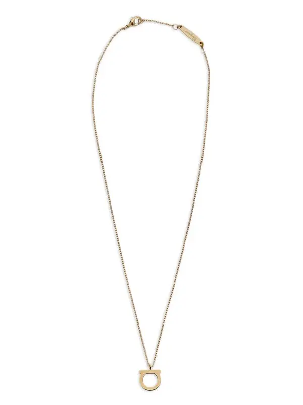 FERRAGAMO Large Gancini Pendant Necklace - Gold