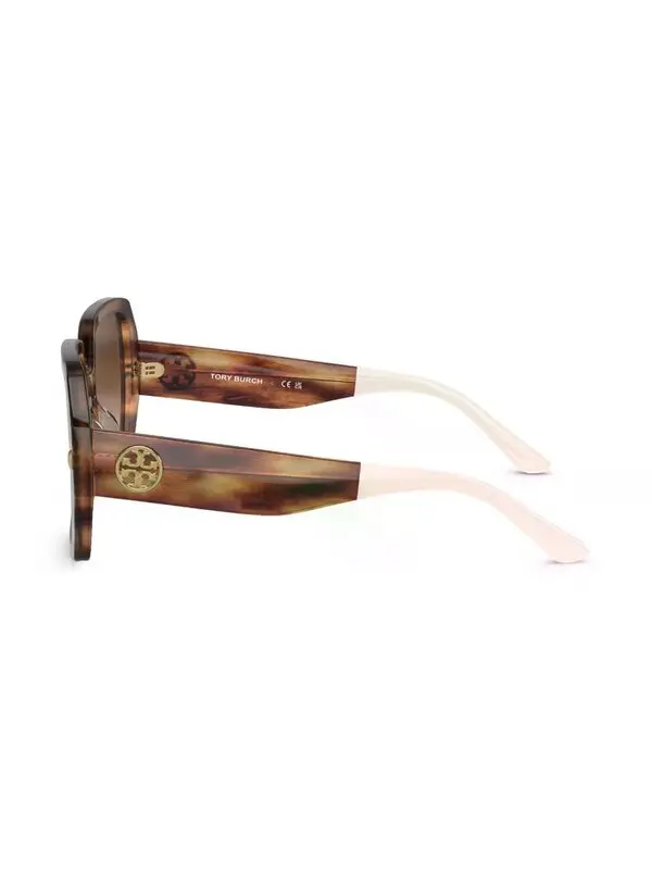 Tory Burch Oversized Frame Logo Sunglasses - Brown  display picture 1