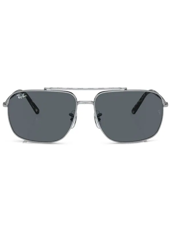 Ray-ban Double-bridge Square Frame Sunglasses - Silver