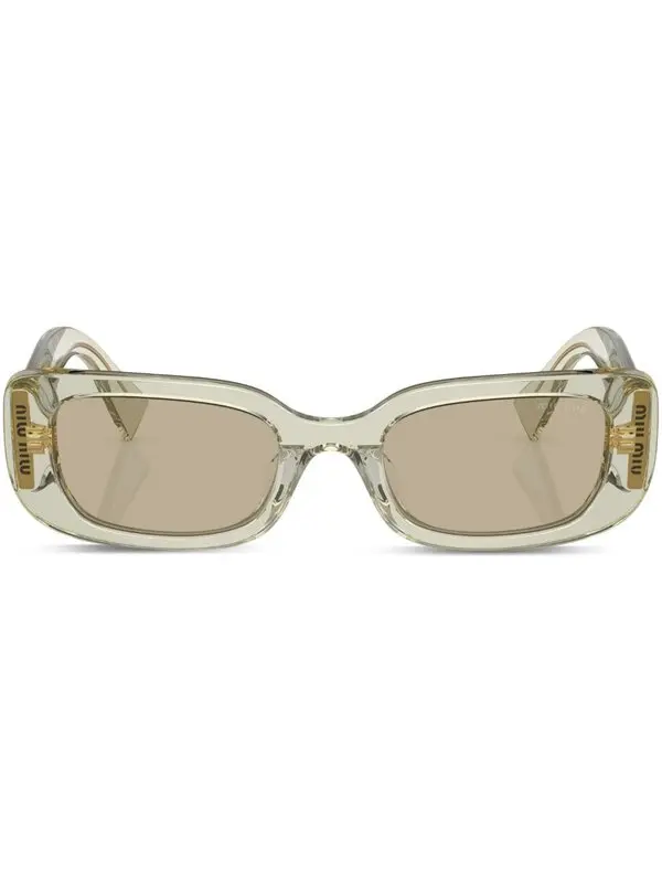 Miu Miu Rectangle-frame Tinted Sunglasses - Metallic