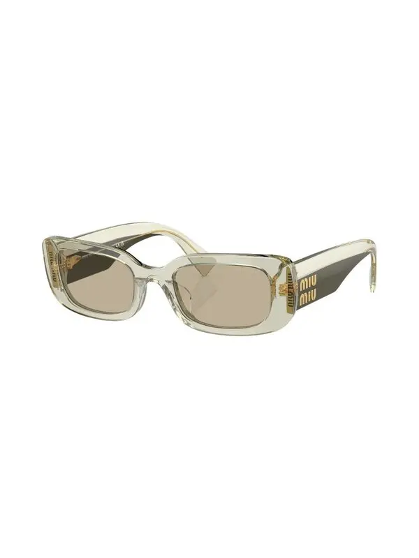 Miu Miu Rectangle-frame Tinted Sunglasses - Metallic