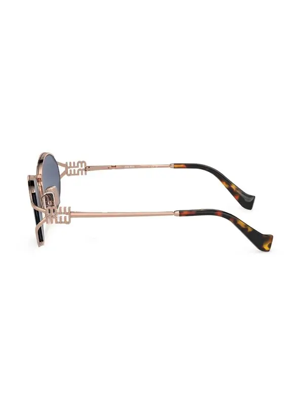 Miu Miu Logo-plaque Sunglasses - Pink
