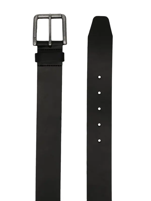 BOSS Engraved-logo Buckle Belt - Black