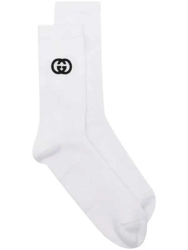 Gucci Interlocking G Cotton Ankle Socks - White