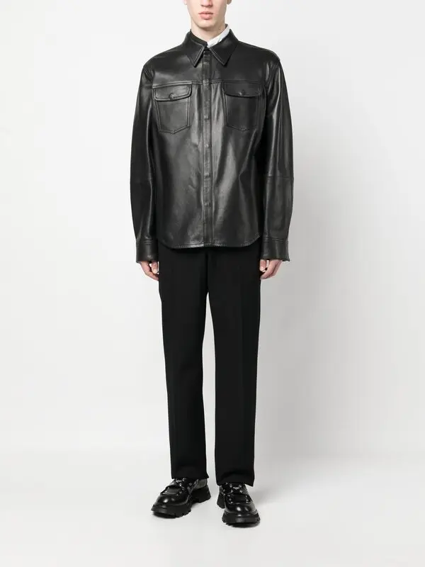 Alexander McQueen Chest-pocket Leather Shirt