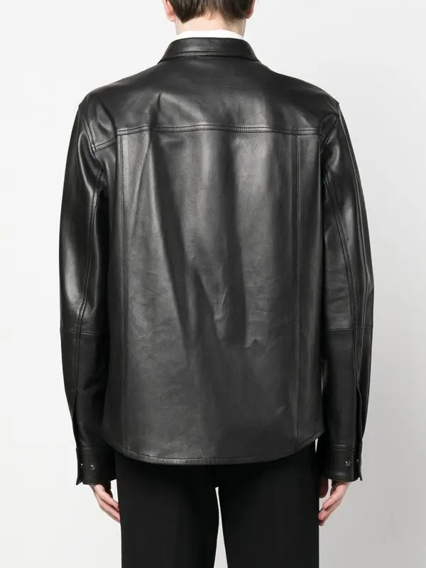 Alexander McQueen Chest-pocket Leather Shirt