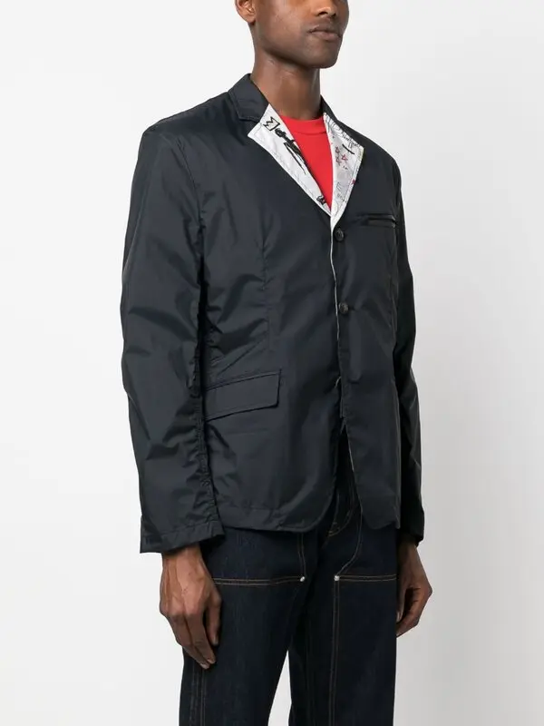 Junya Watanabe Single-breasted Sketch-print Blazer