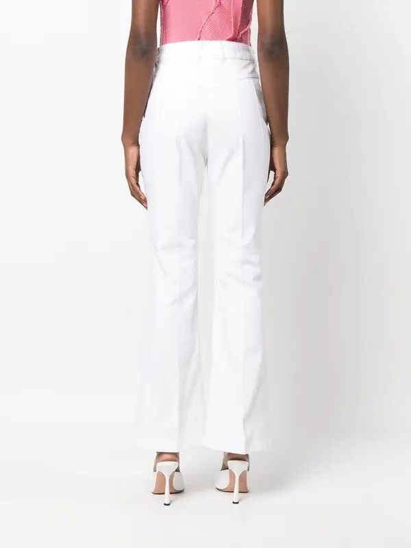 PATOU Logo-embroidered Flared Jeans - White