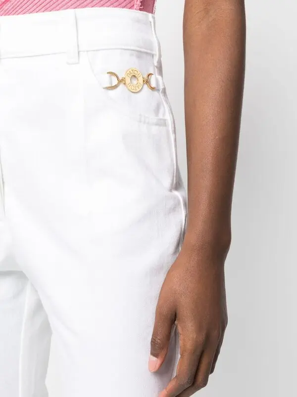 PATOU Logo-embroidered Flared Jeans - White
