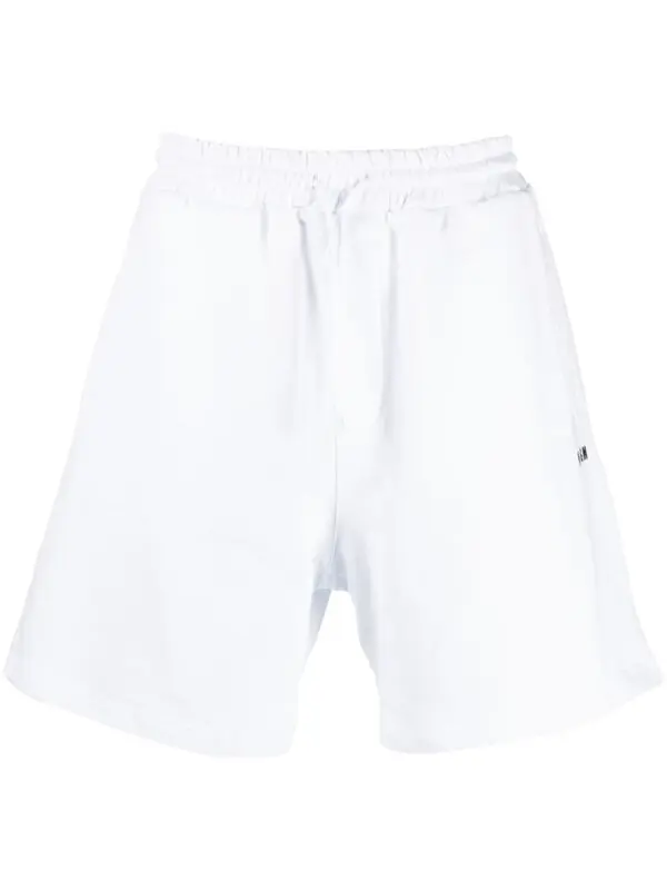 MSGM Logo-print Cotton Shorts - White
