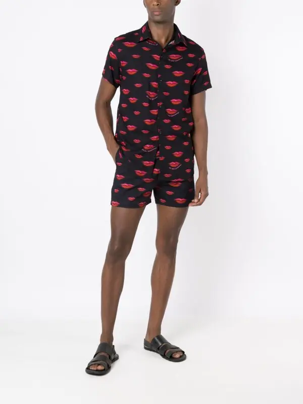 AMIR SLAMA Lips-print Short-sleeved T-shirt