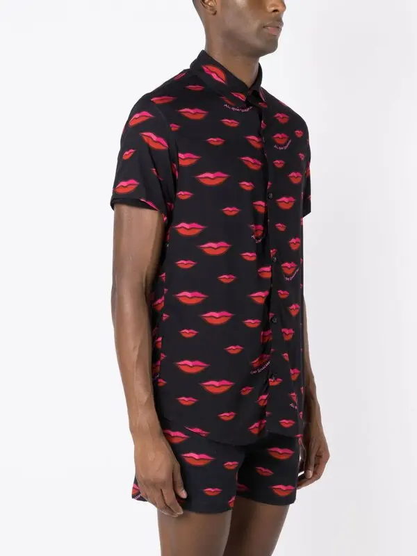 AMIR SLAMA Lips-print Short-sleeved T-shirt