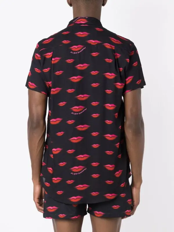 AMIR SLAMA Lips-print Short-sleeved T-shirt