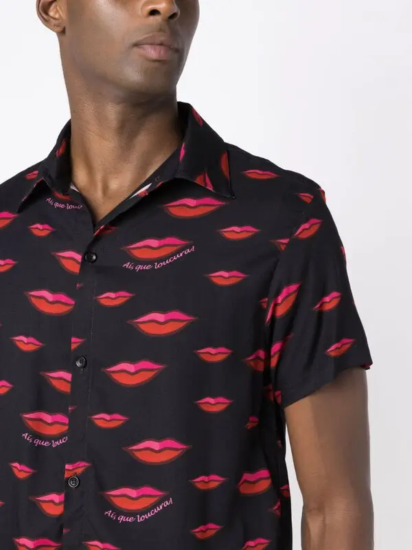 AMIR SLAMA Lips-print Short-sleeved T-shirt