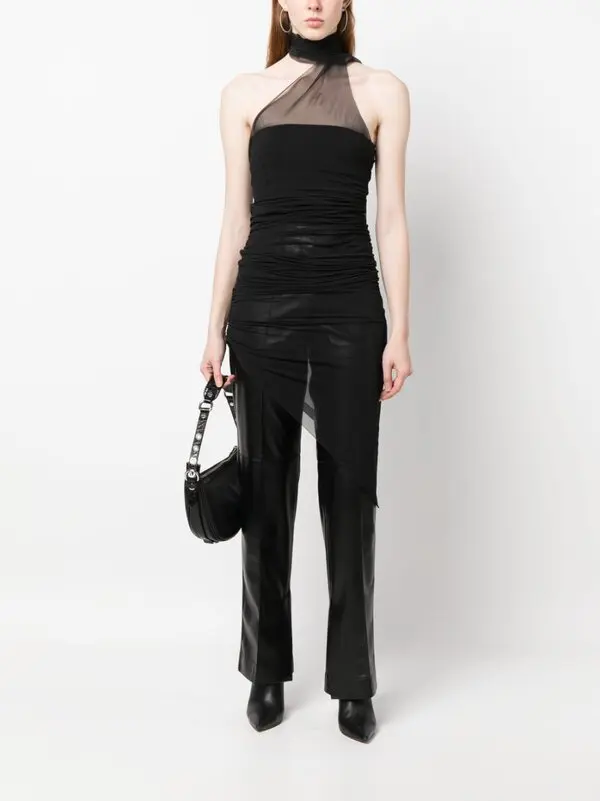 LUDOVIC DE SAINT SERNIN Sheer Asymmetric Halterneck Top