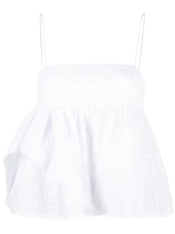 Cecilie Bahnsen Ruffle-detail Top - White