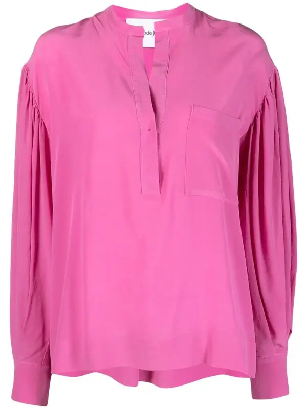 NUDE Long-sleeve Silk Blouse