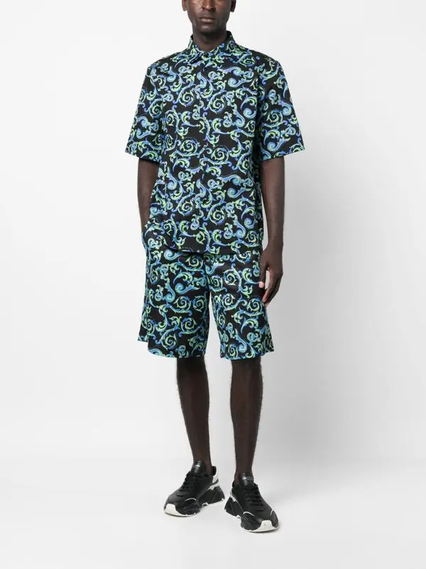 Versace Baroque-print Knee-length Shorts