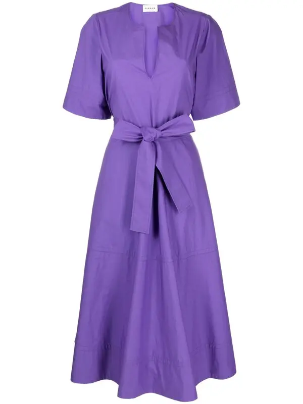 P.A.R.O.S.H Flared Cotton Midi Dress In Purple - 61% Off | Editorialist