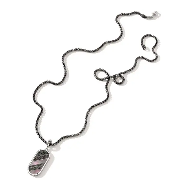 John Hardy Carved Tag Pendant Necklace