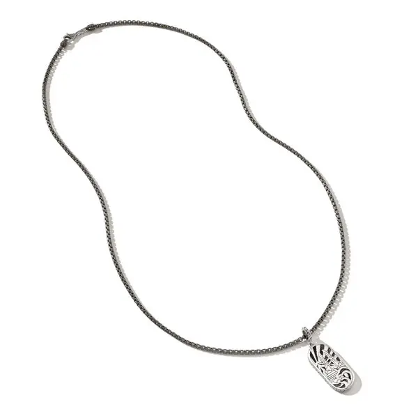John Hardy Carved Tag Pendant Necklace
