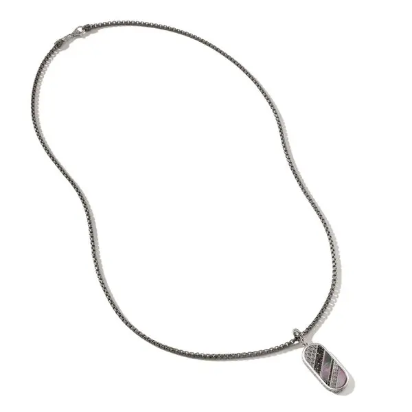 John Hardy Carved Tag Pendant Necklace
