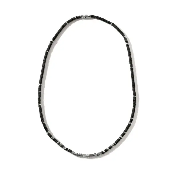 John Hardy Heishi Necklace With Onyx And - Sterling Silver